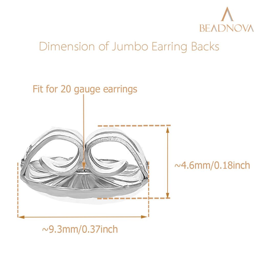 BEADNOVA Jumbo Earring Backs 925 Sterling Silver Large Earring Backs ...