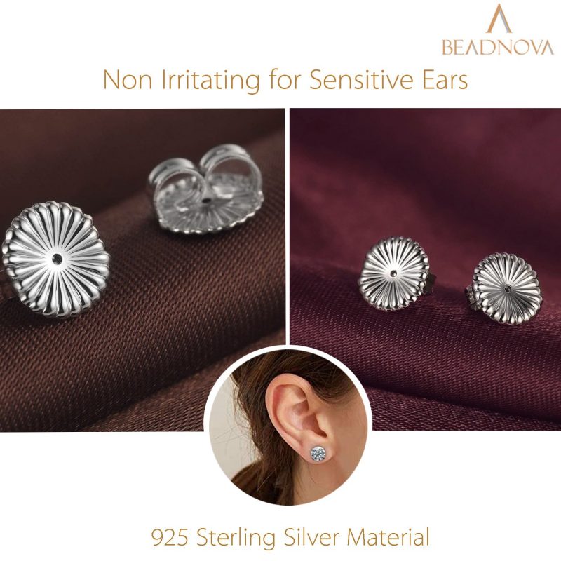 BEADNOVA Jumbo Earring Backs 925 Sterling Silver Large Earring Backs ...