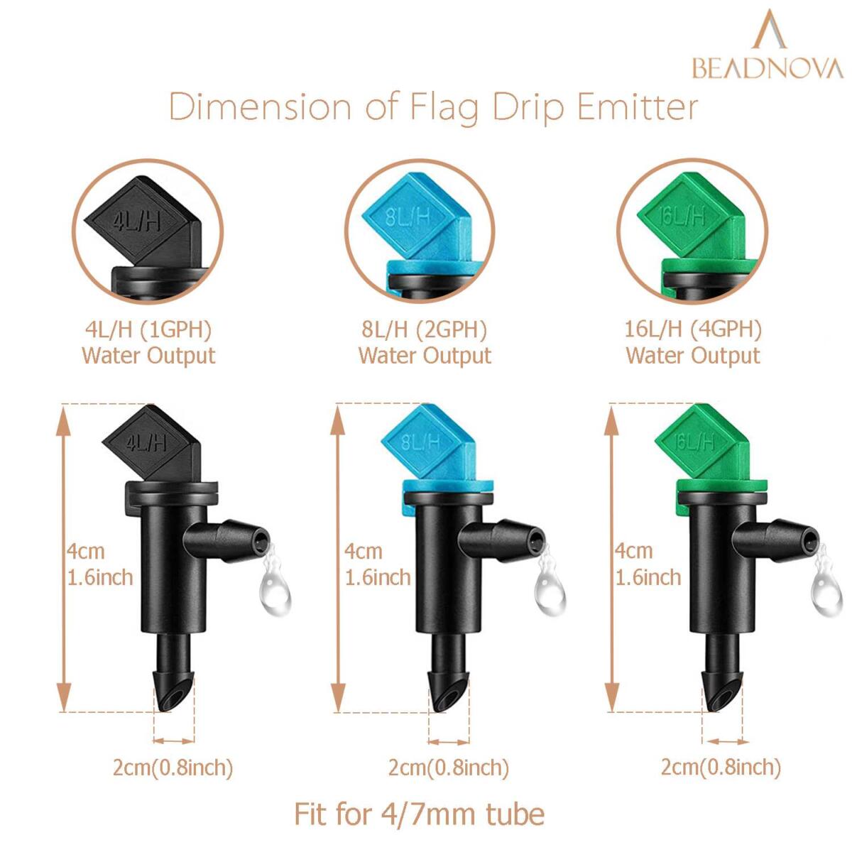 BEADNOVA Flag Drip Irrigation Emitters Mix 30 Pcs Flag Irrigation ...
