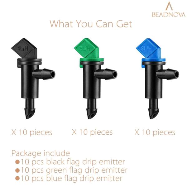 BEADNOVA Flag Drip Irrigation Emitters Mix 30 Pcs Flag Irrigation ...
